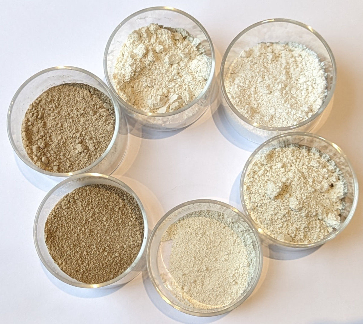 The different colours of diatomaceous earth. - Cluckin